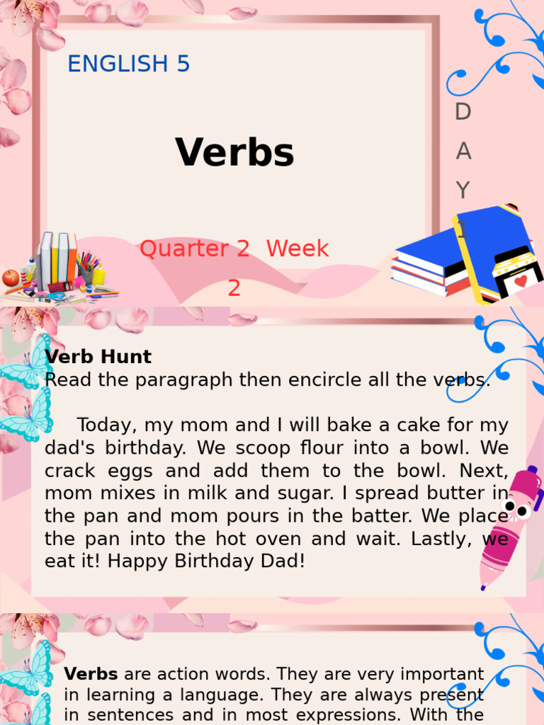 W2 Q2 ENGLISH 5 | PDF | Verb | Grammatical Tense