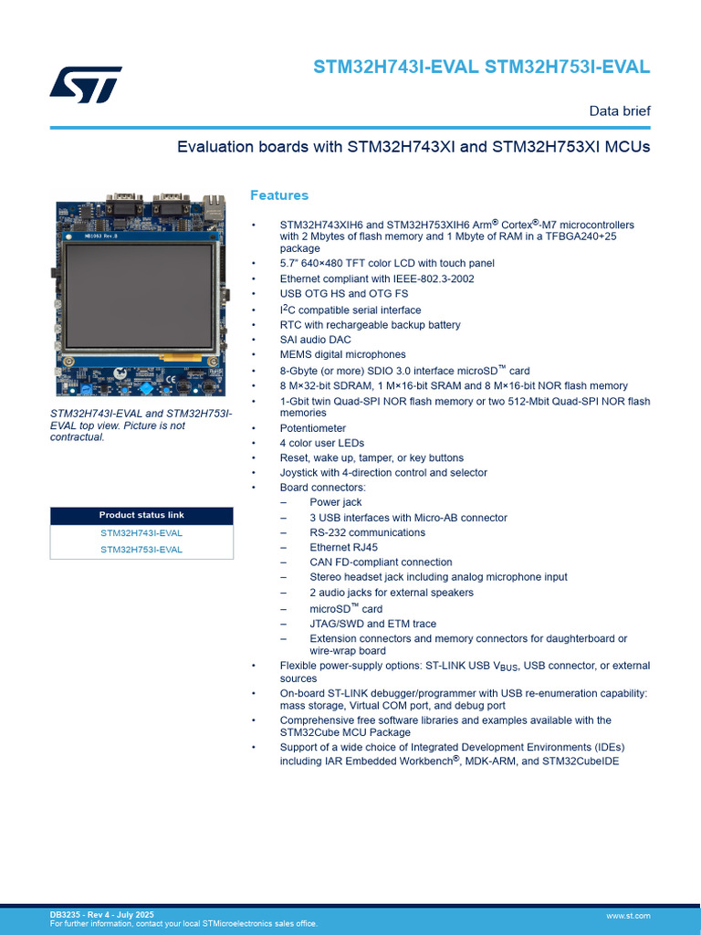 Stm32h743i Eval | PDF | Computer Engineering | Computing