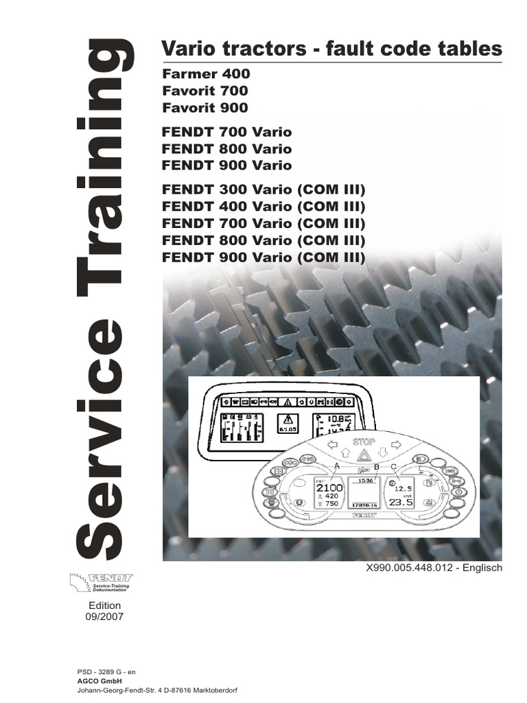 Vario Tractors Fault Code Guide | PDF | Throttle | Machines