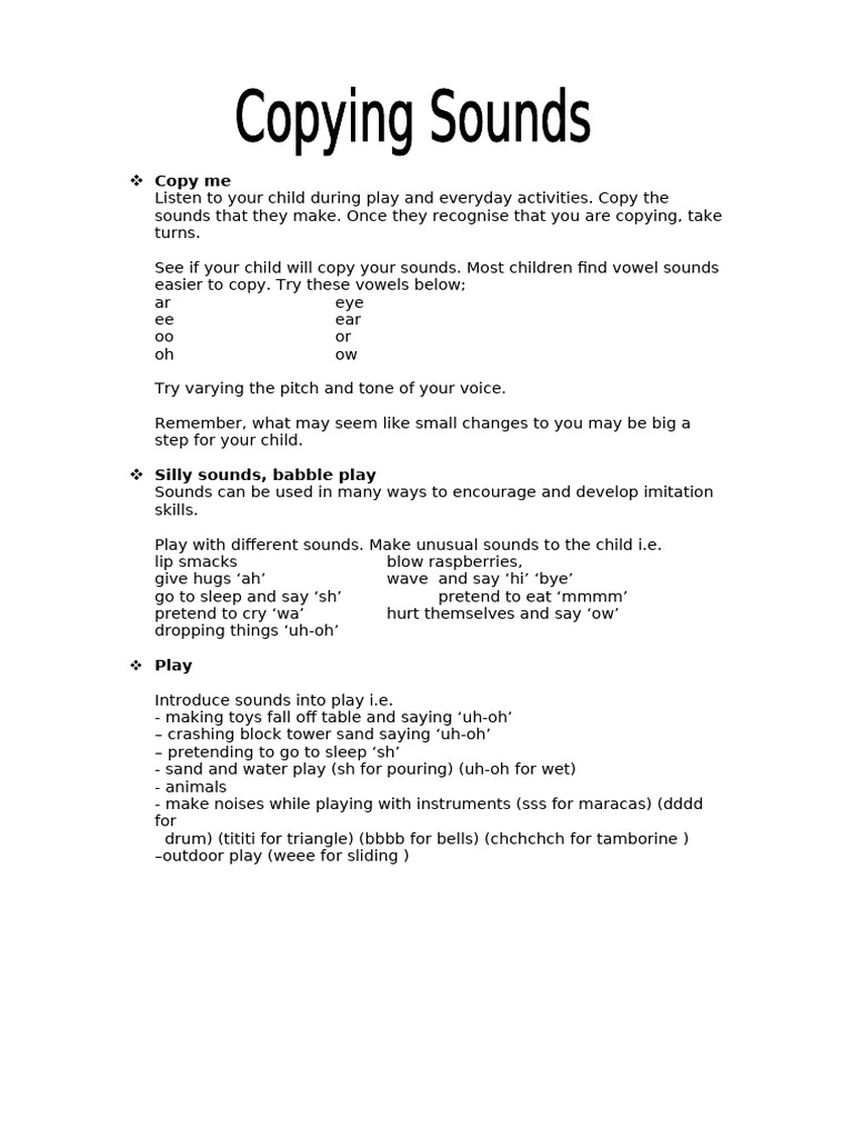 Copy Sounds 2 Paeds | PDF
