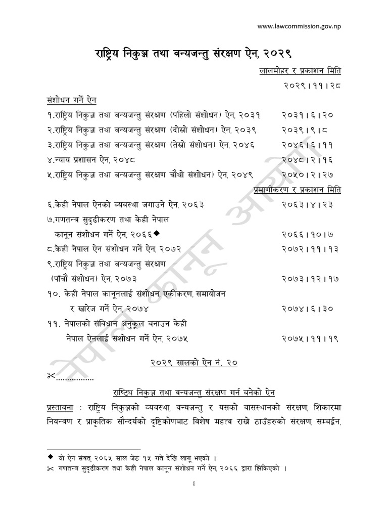 National Park Act 2029 | PDF