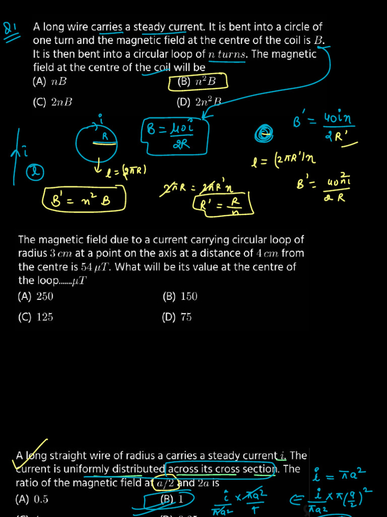 Magnetism Question Practice | PDF