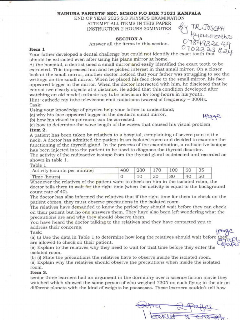 S.3 Physics Questions and Answers | PDF