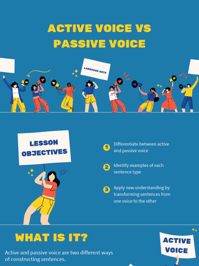 Language Arts Active and Passive Voice Education Presentation in ...