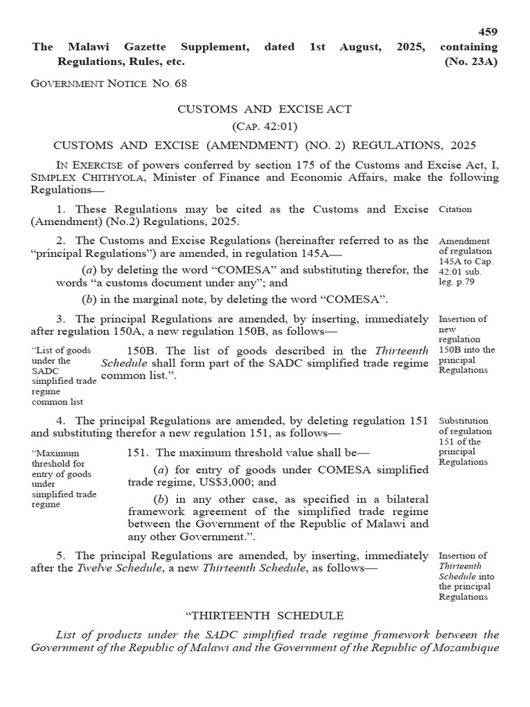 Customs and Excise (Amendment) (No.2) Regulations 2025 | PDF | Tribunal ...
