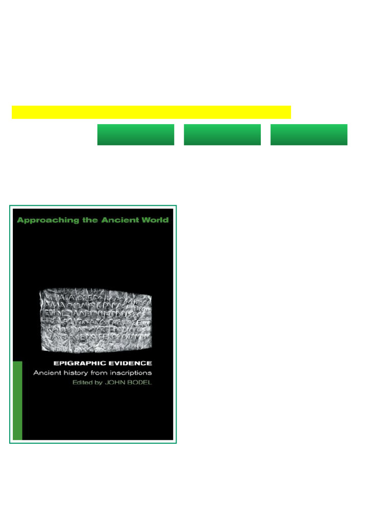 Epigraphic Evidence Ancient History from Inscriptions 1st Edition John ...