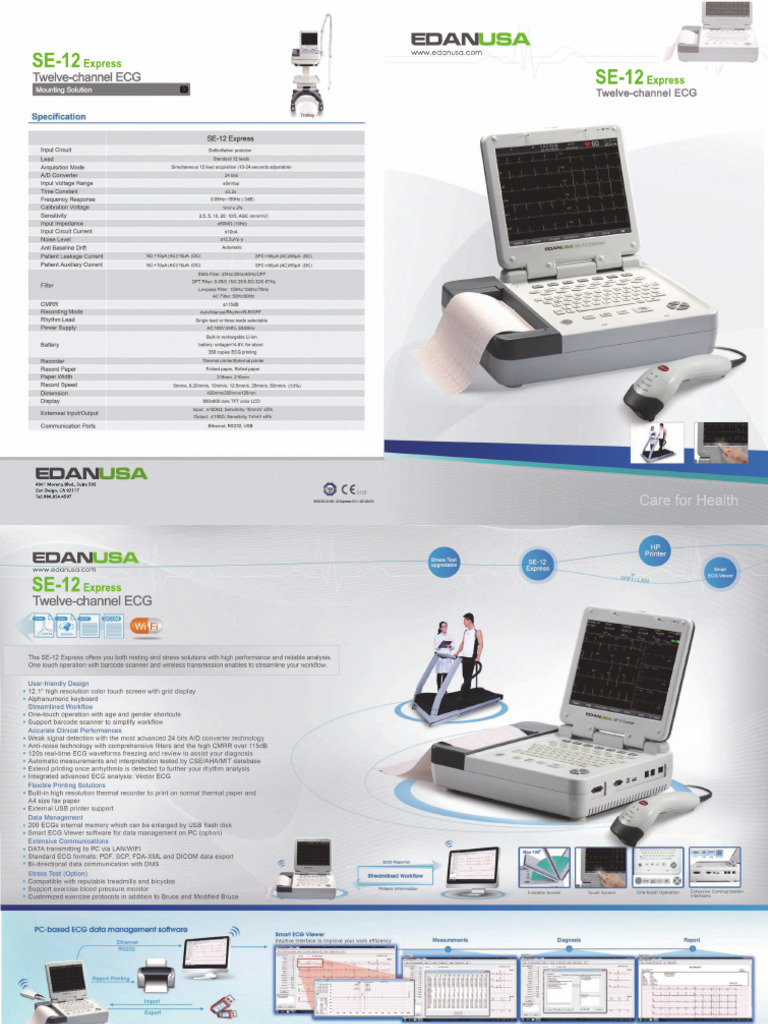 Edan SE 12 Express ECG Brochure | PDF