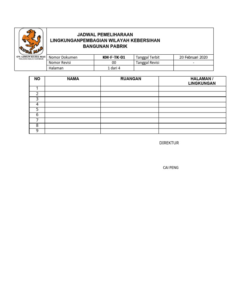 Form Pemeliharaan Bangunan Kudamas | PDF