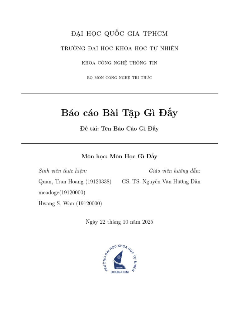 HCMUS Report Template 2 | PDF