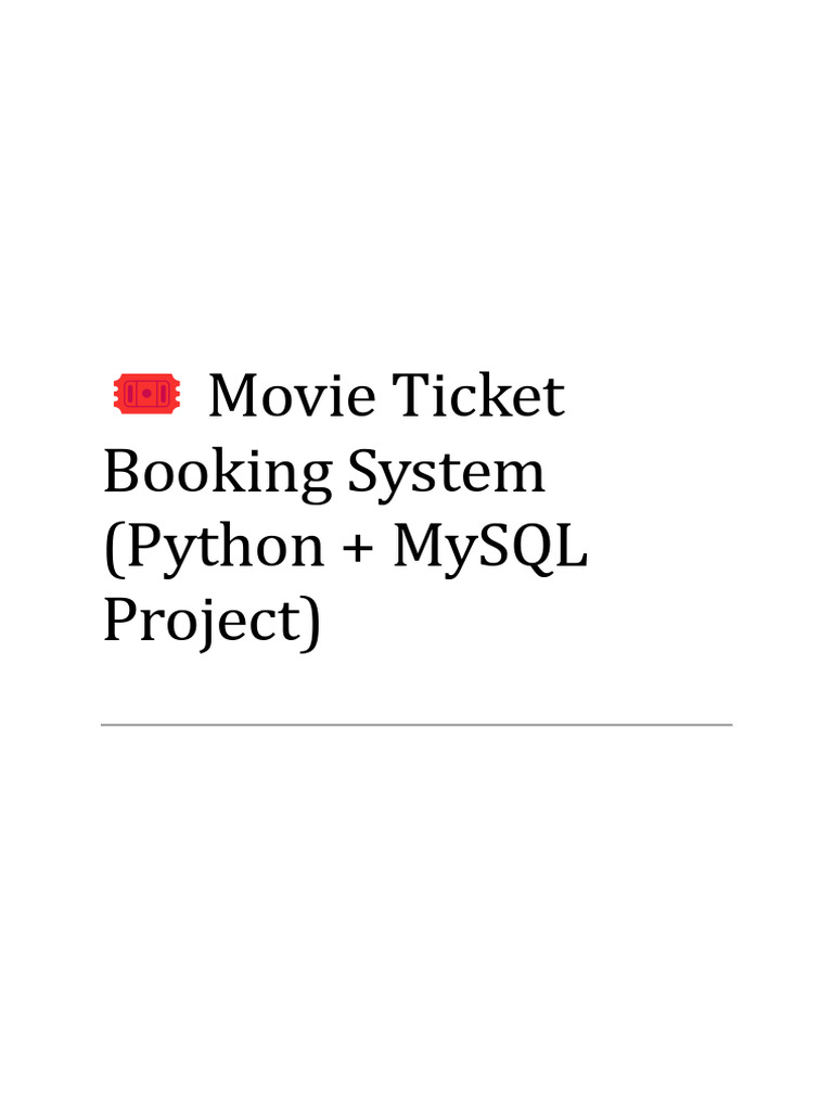 Movie Ticket Booking System | PDF | Databases | My Sql