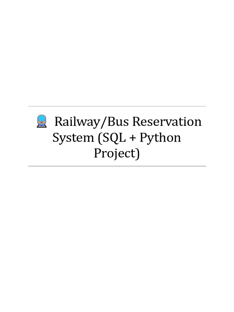 Railway Bus Reservation System | PDF | Databases | My Sql