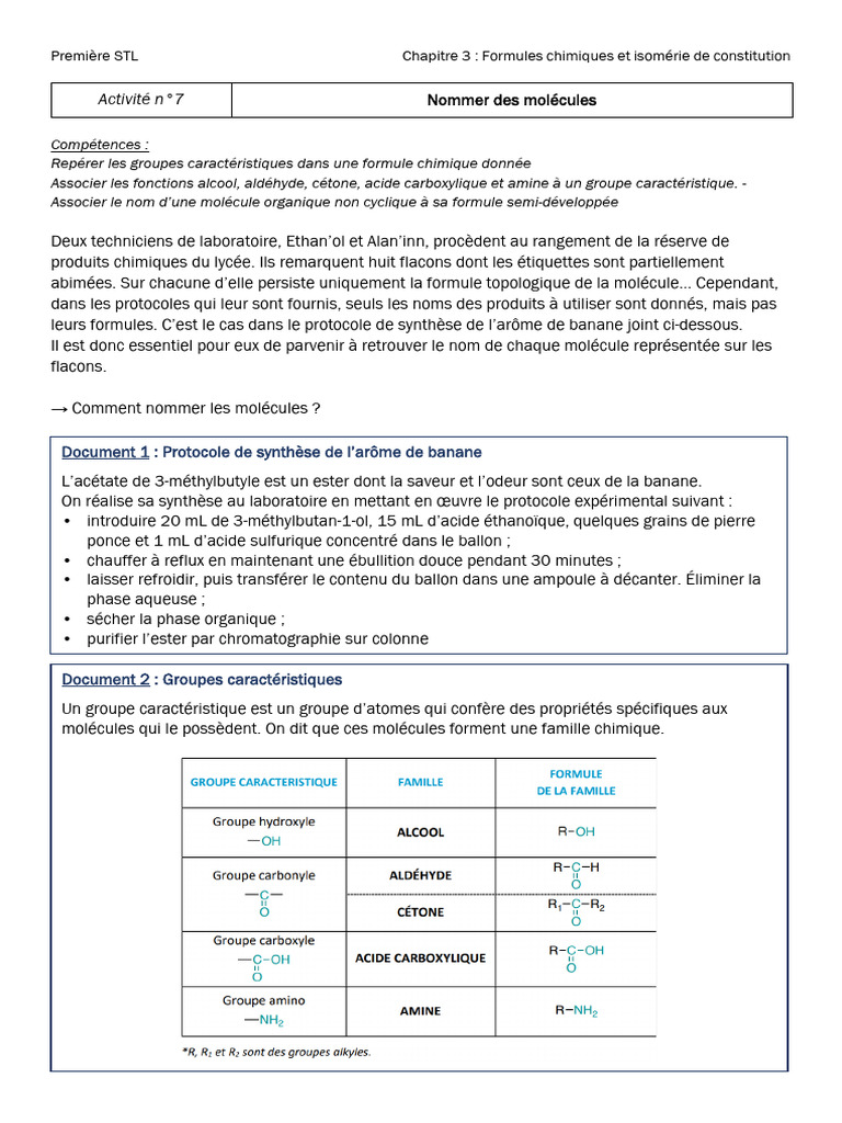 Nomenclature des molécules organiques | PDF | Chimie | Ester