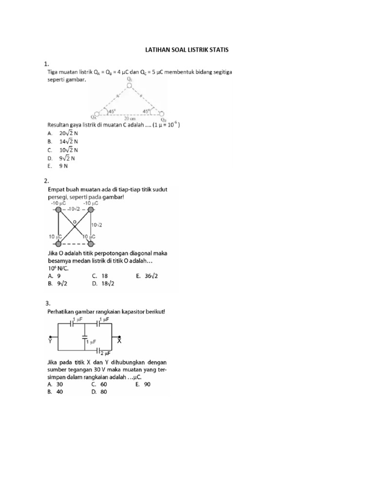 Latihan Soal Listrik Statis | PDF