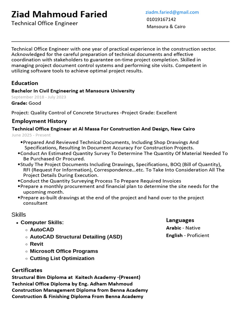 Ziad Faried Resume | PDF
