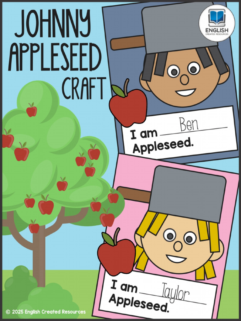 Johnny Appleseed Craft Copyright 2025 English Created Resources | PDF ...