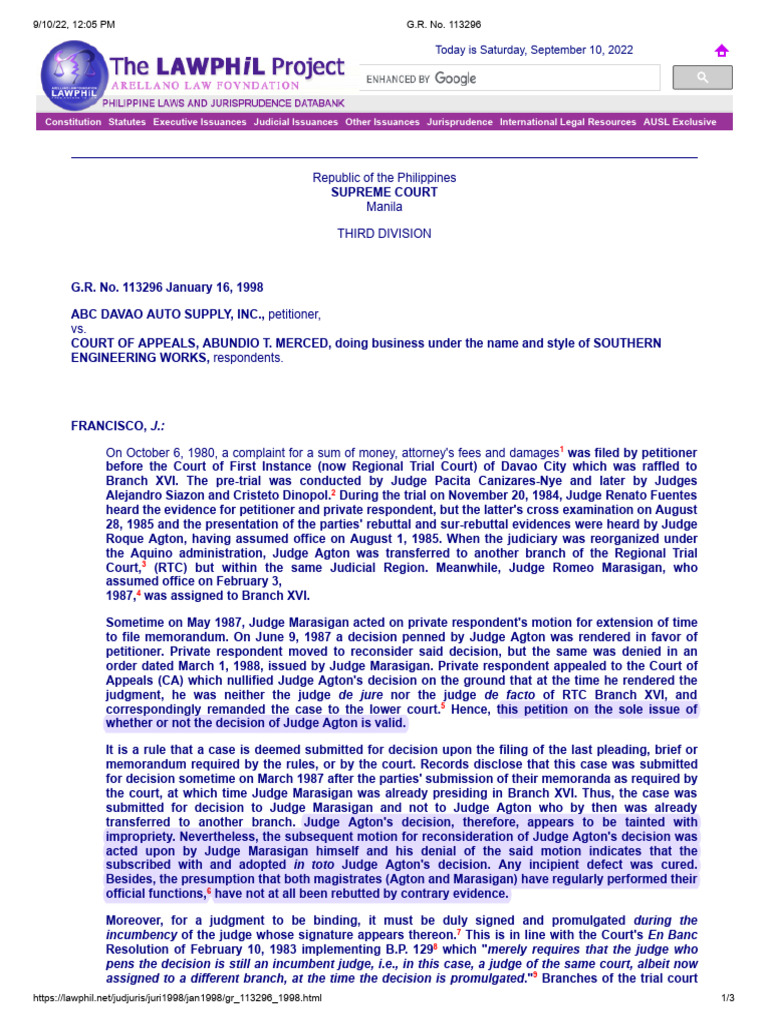 g.r. No. 113296 - ABC vs CA | PDF | Judiciaries | Justice