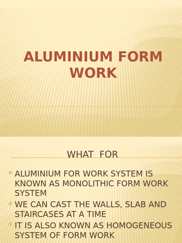 Aluminium Formwork System Overview | PDF | Concrete | Beam (Structure)