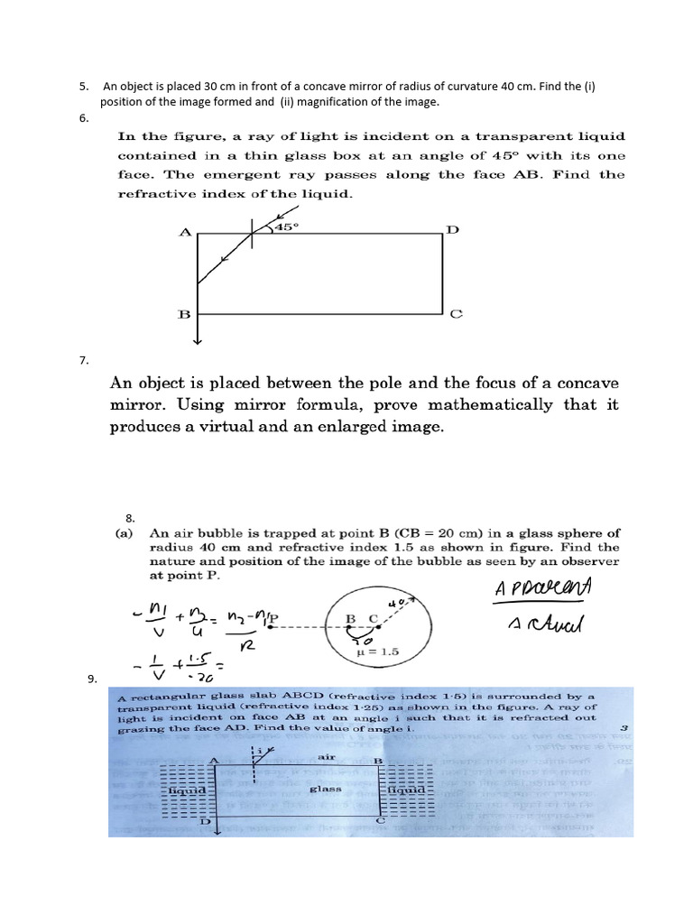 Concave Mirror Image Position & Magnification | PDF