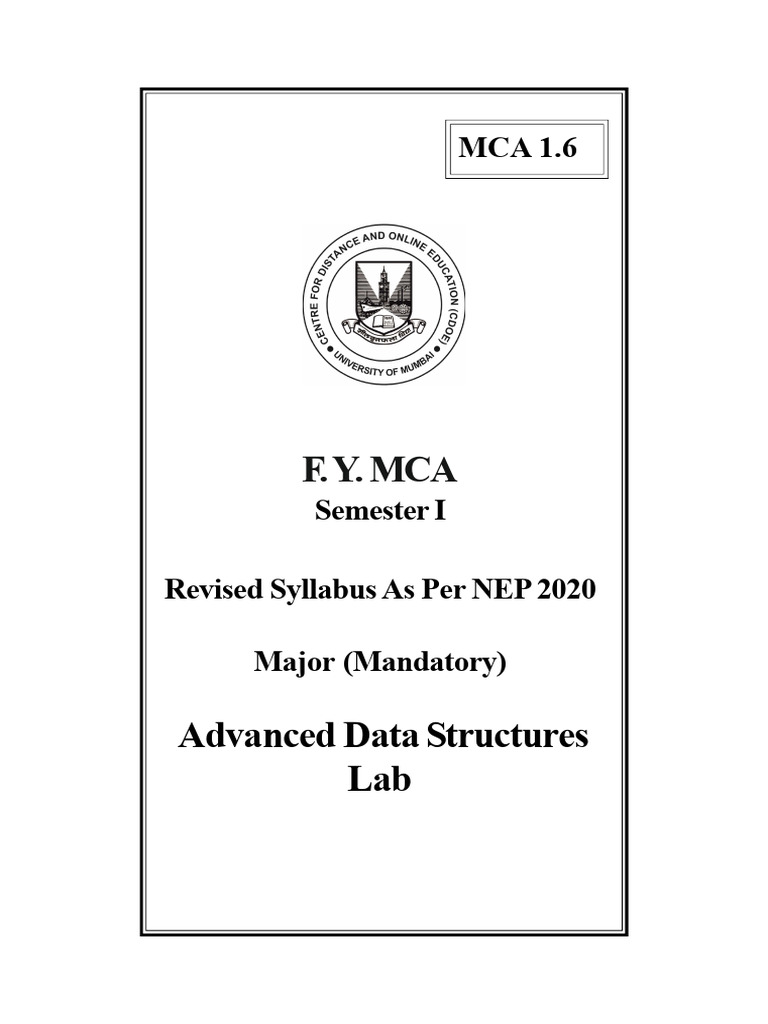 Advanced Data Structures Lab (MCA First Semester) | PDF | Algorithms And Data Structures ...