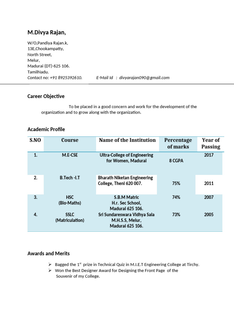 Resume Divya (1) | PDF | Computer Programming | Computing Platforms