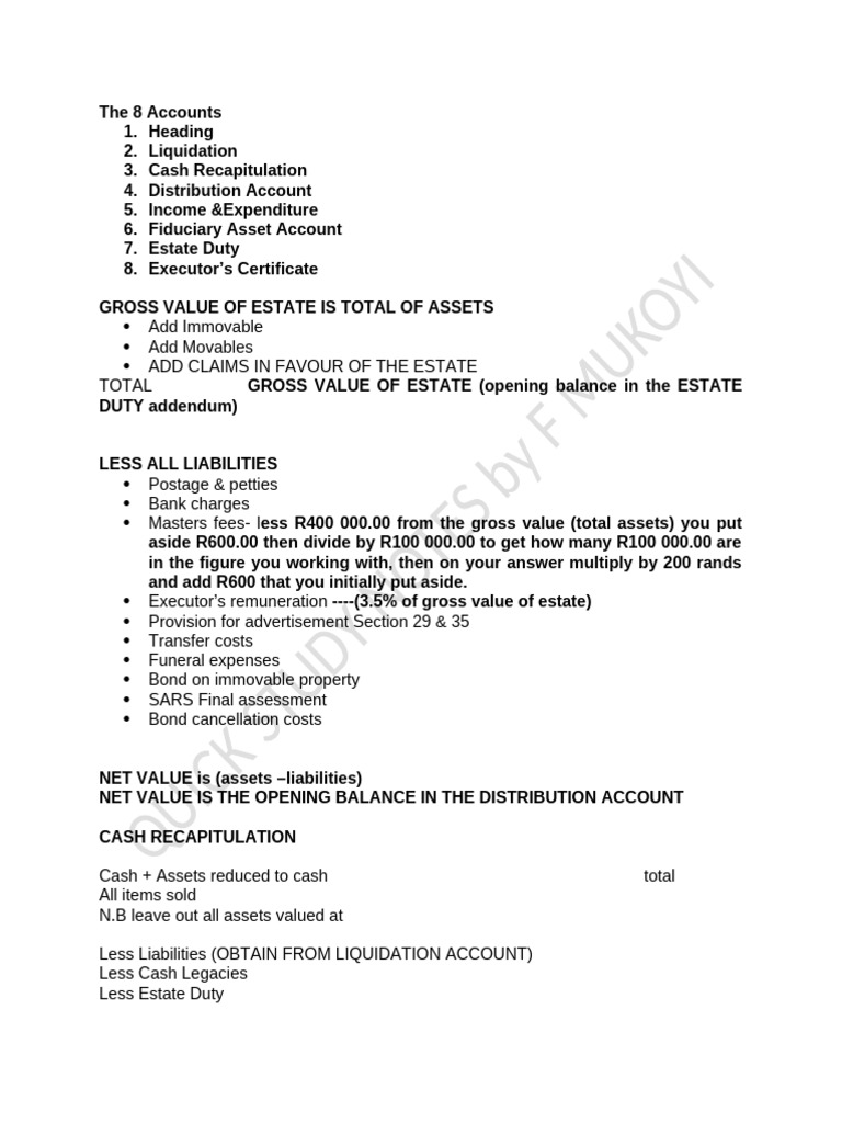 Simplified Estates Quick Notes | PDF | Inheritance Tax | Government ...