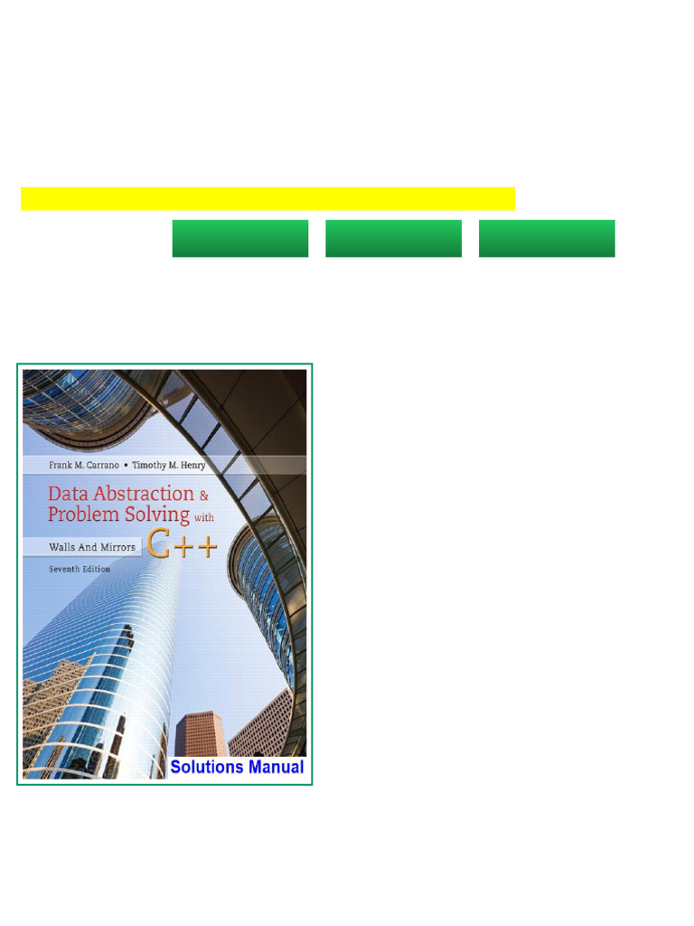 Data Abstraction and Problem Solving with C++ Walls and Mirrors 7th ...