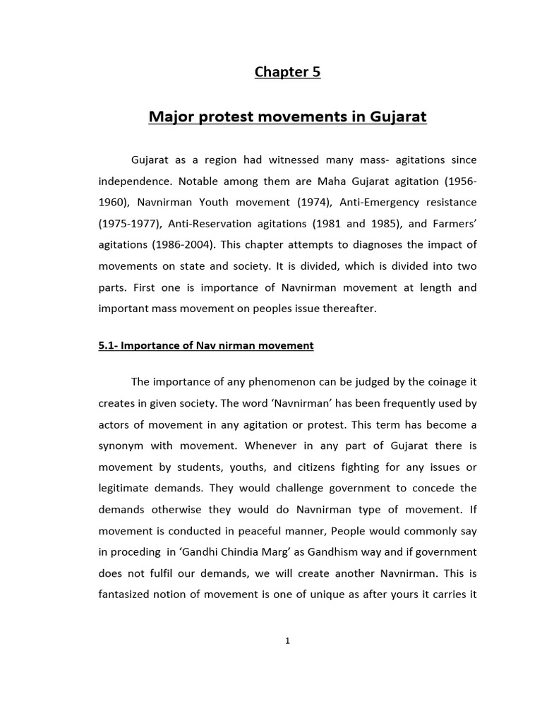 Major Protest Movements in Gujarat | PDF