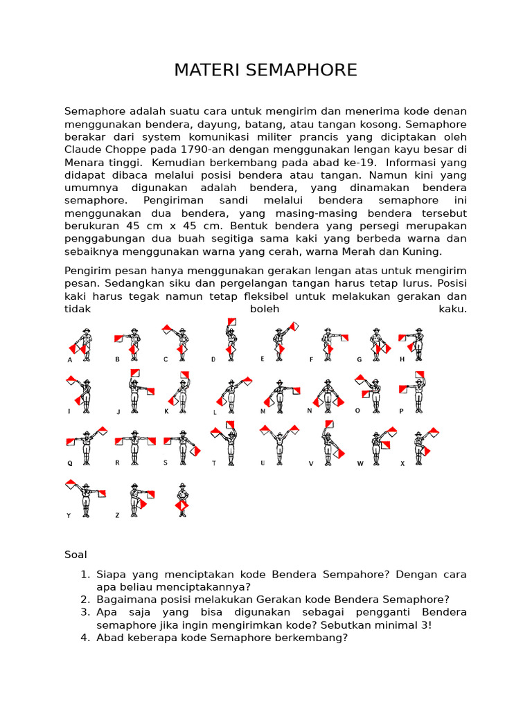 Sejarah dan Teknik Kode Semaphore | PDF