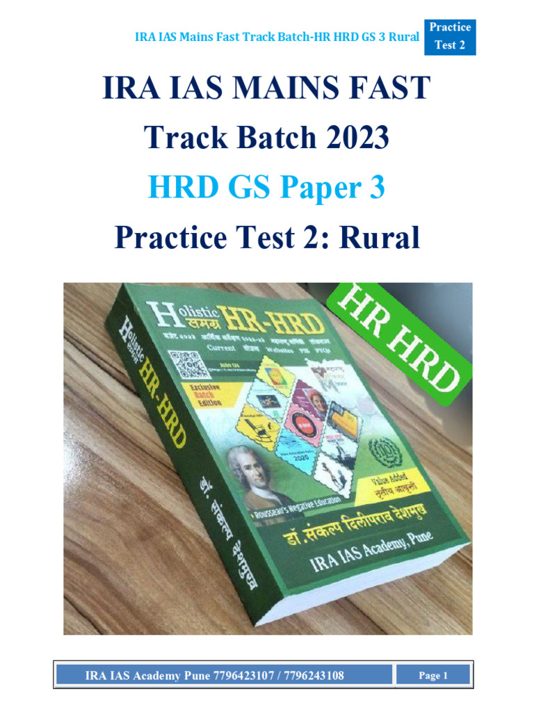 IRA HRD Practice Test 1 Rural 250114 180946 | PDF | Welfare