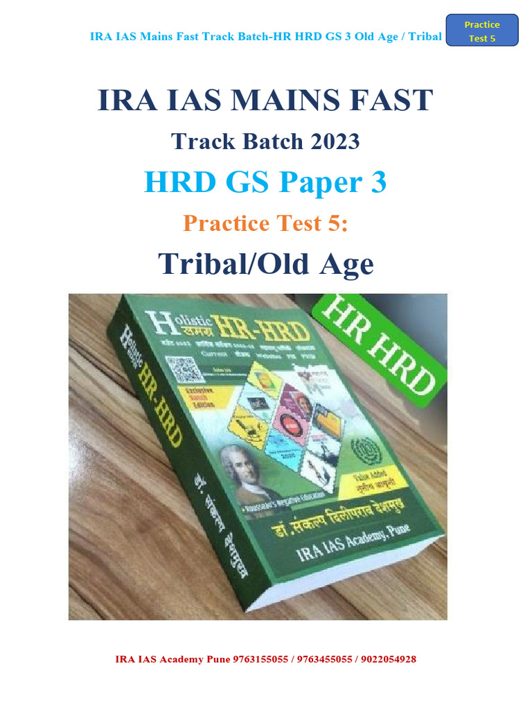 IRA HRD HRD Practice Test 5 OldAge Tribal Question 250114 180655 | PDF