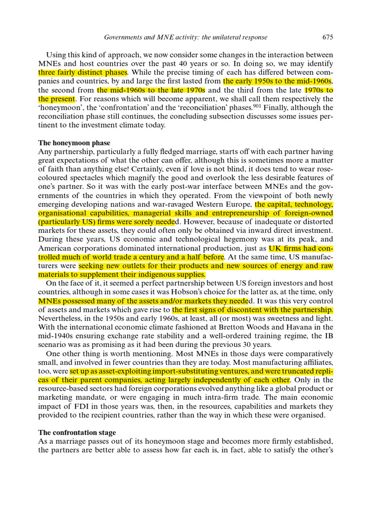 Evolution of Interaction MNC and Government | PDF | Multinational ...