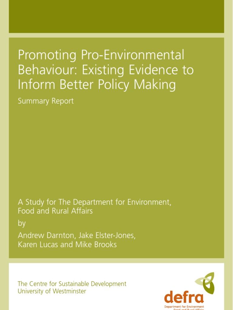 Promoting.pro Environmental.behaviour | Attitude (Psychology) | Behavior