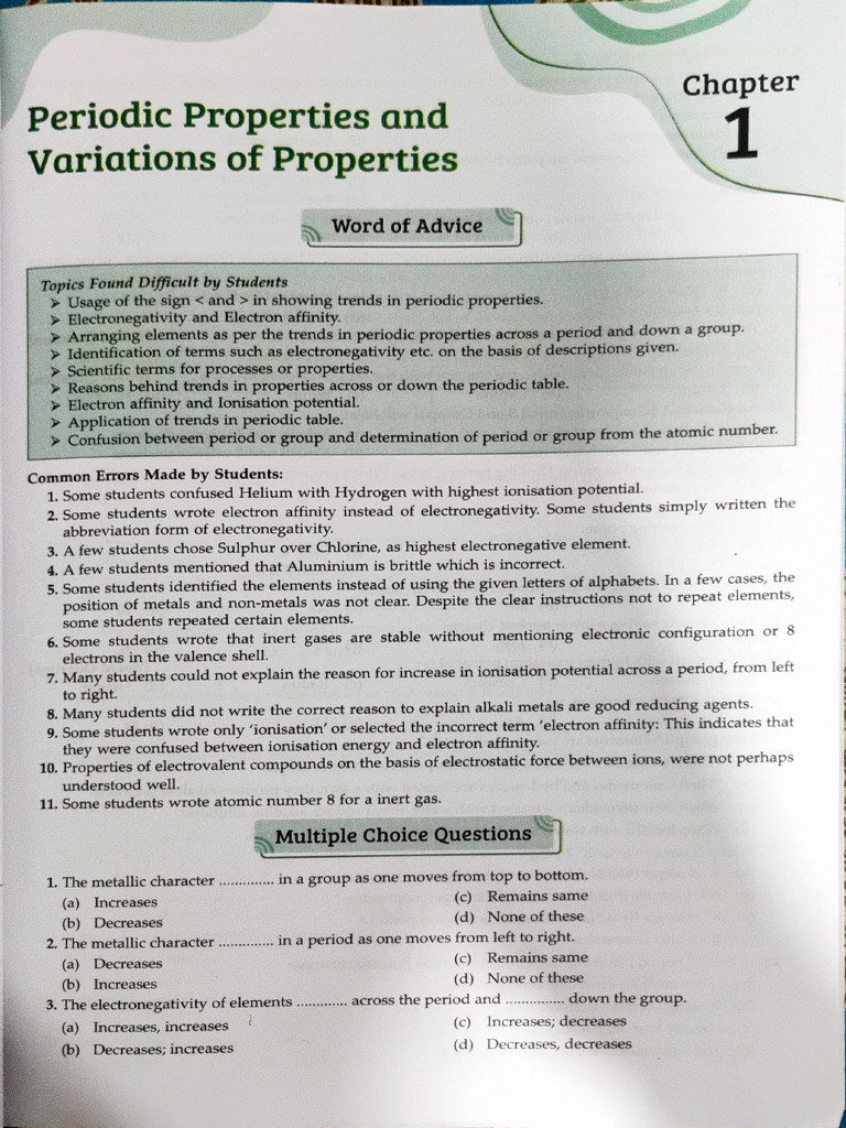 Periodic Table ICSE Question Bank For ICSE Students | PDF | Periodic ...