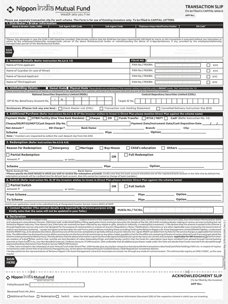 Nippon MF Tran Slip | PDF | Banks | Financial Services