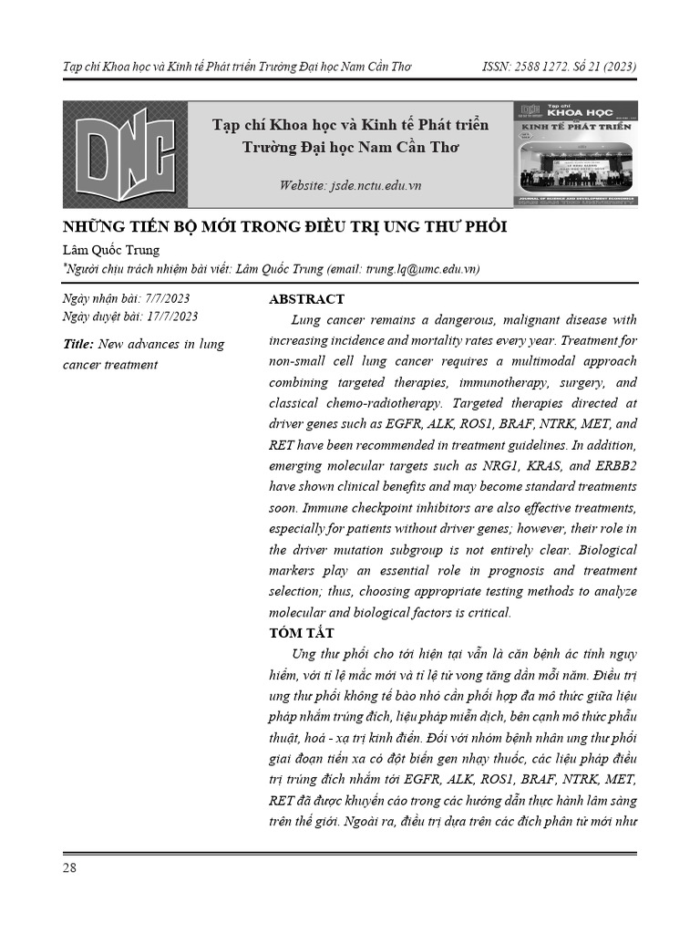Nhung Tien Bo Moi Trong Dieu Tri Ung Thu Phoi | PDF