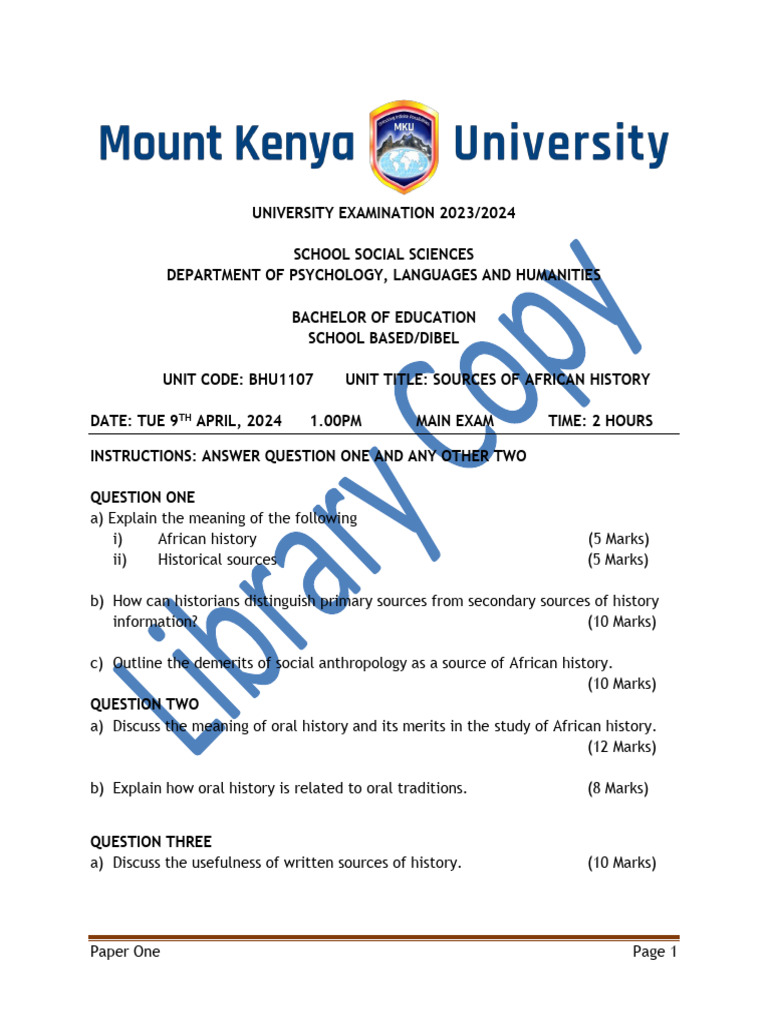 Bhu1107 Sources of African History Sb Main (9) | PDF