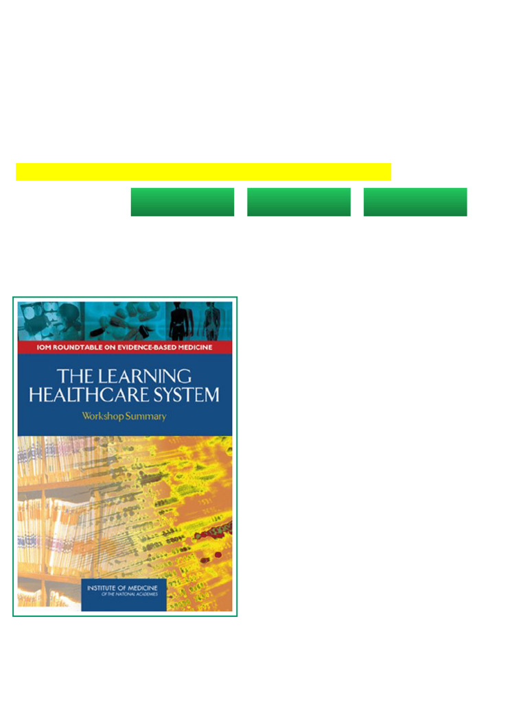 The Learning Healthcare System Workshop Summary IOM Roundtable on ...