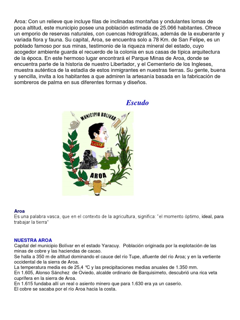 HISTORIA DE Aroa | PDF | Venezuela | Agricultura
