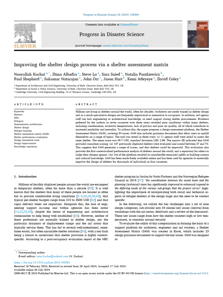 Progress in Disaster Science | PDF | Refugee | Usability