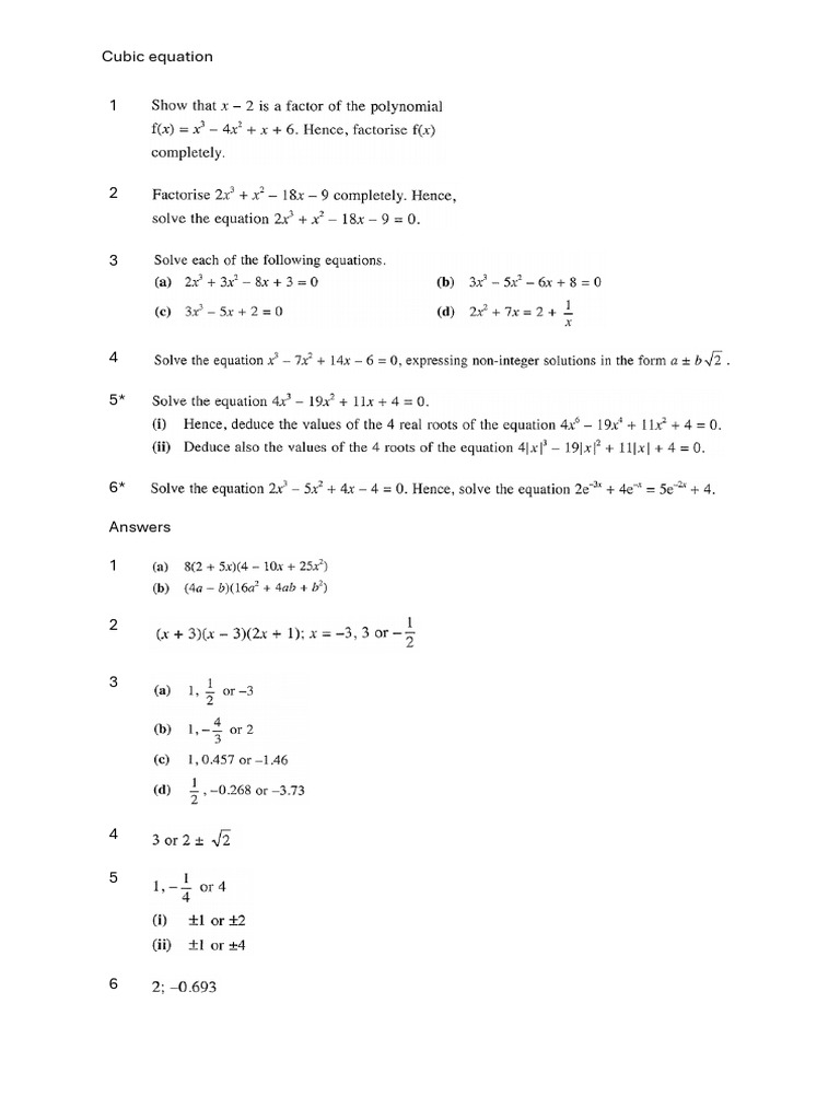 Cubic Equation | PDF