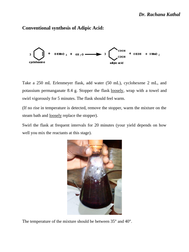 Adipic Acid Synthesis I - 28.8.25 - DRK | PDF | Catalysis | Acid