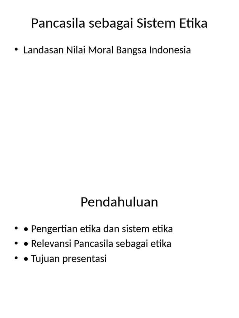 Pancasila Sebagai Sistem Etika | PDF