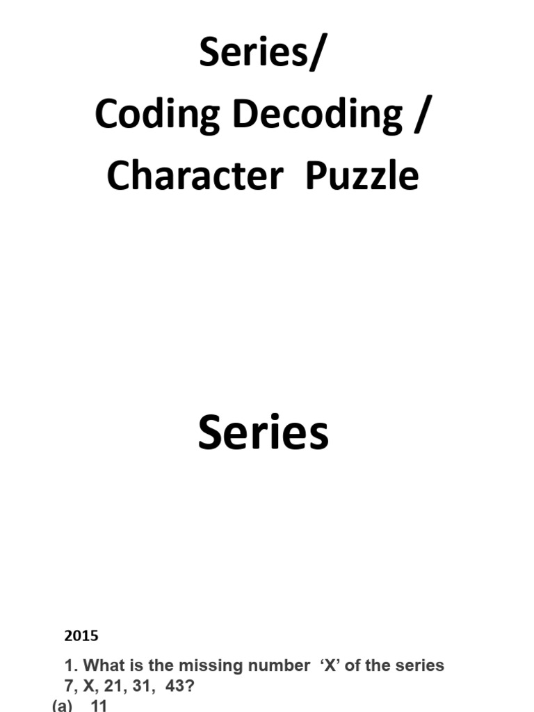 Previous Year Questions & Videos Pyq Pdfs Series, Coding Decoding | PDF