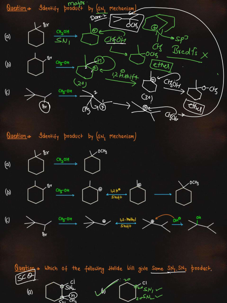 Alkyl Halide and Aryl Halide - L-07 (Class Notes) - SN1 - JINDAL4FREE | PDF