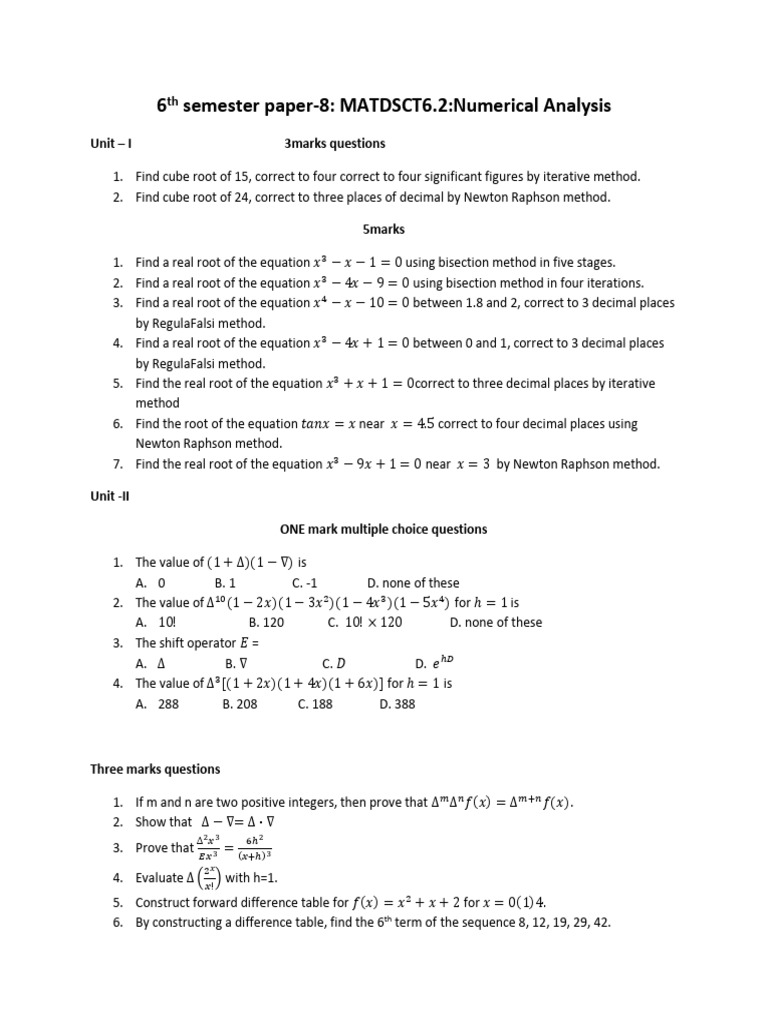 Numerical Analysis | PDF | Interpolation | Finite Difference