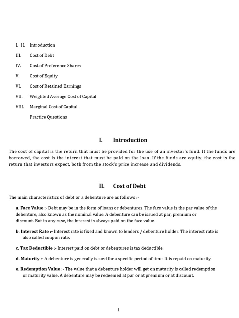 Solution - Cost of Capital | PDF | Cost Of Capital | Interest