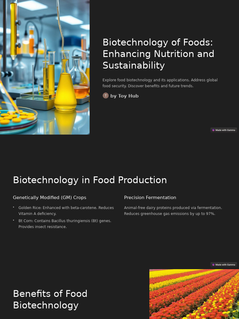Biotechnology of Foods Enhancing by Nutrition and Sustainability | PDF
