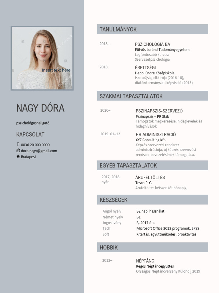 Illyés CV Sablon 2 | PDF