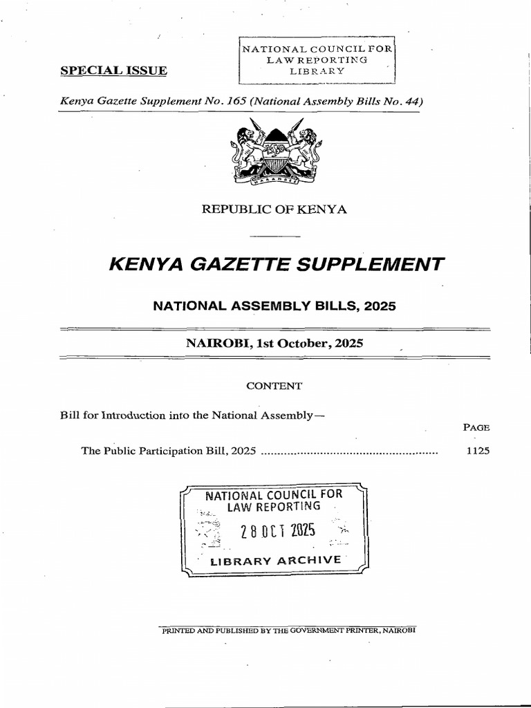 Public Participation Bill 2025 Overview | PDF | United States House Of ...