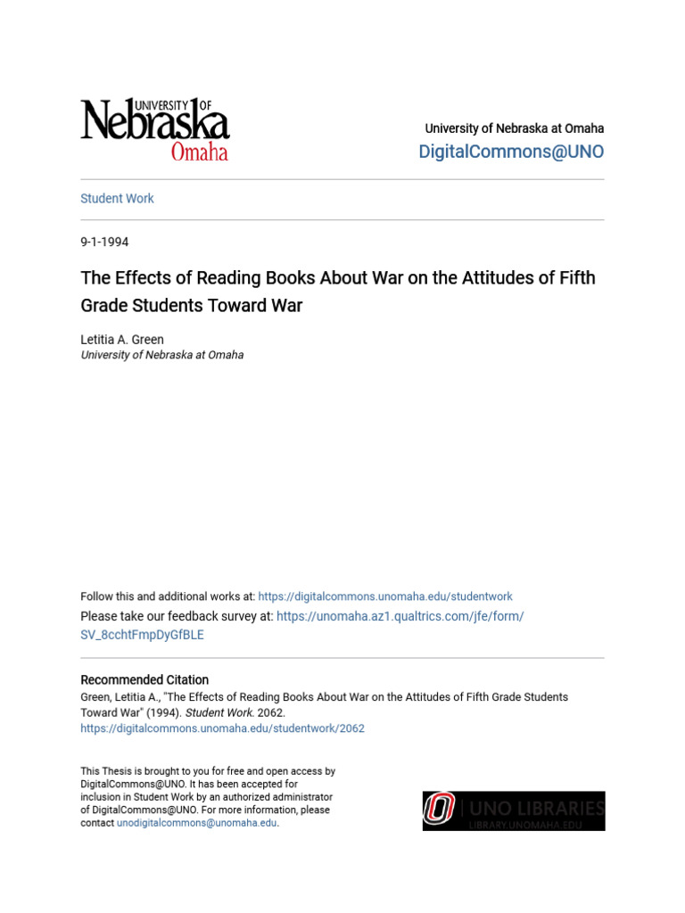 The Effects of Reading | PDF | Attitude (Psychology) | Thesis